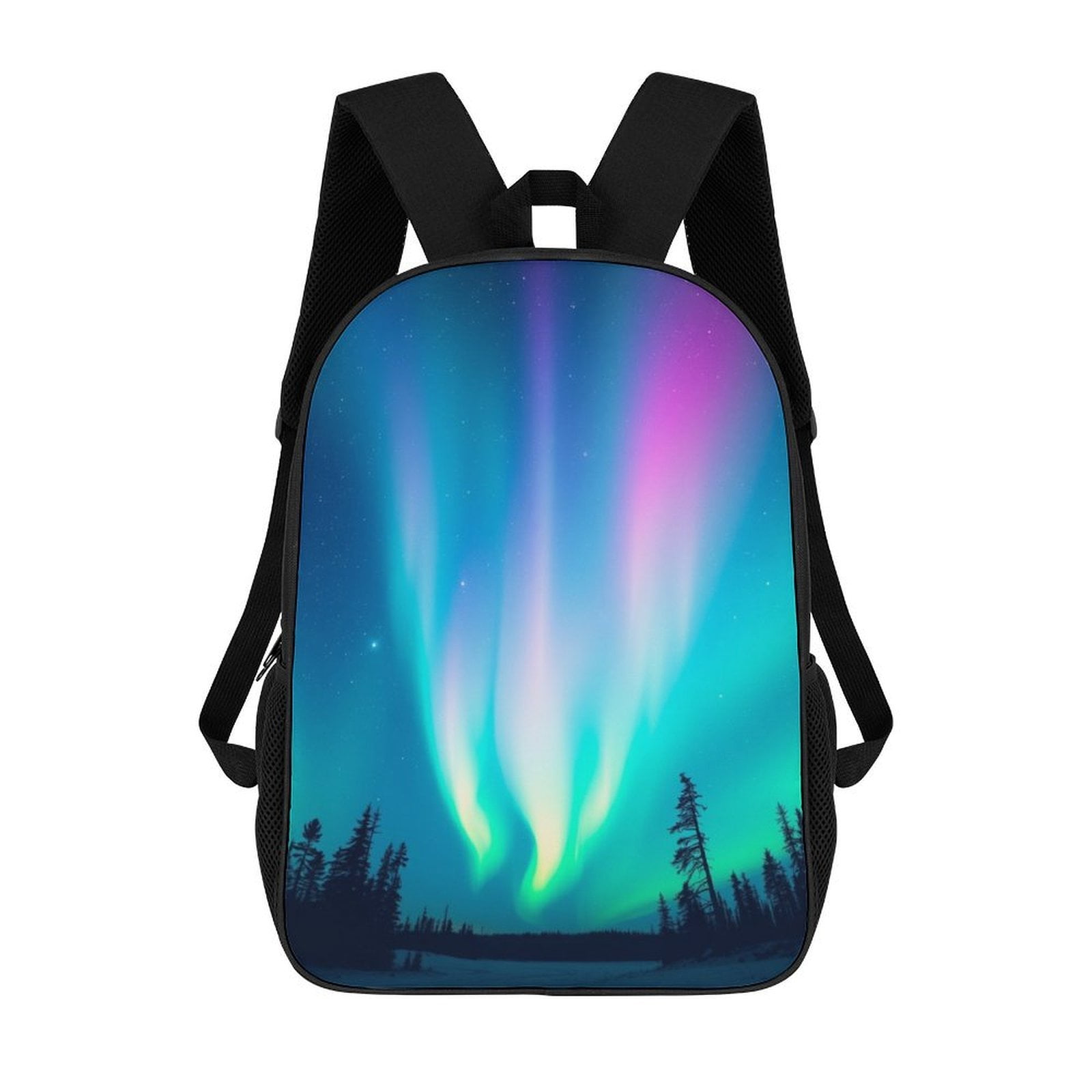 Aurora Borealis Night Sky Backpack Printed Zipper Backpack Book Bag 17 ...