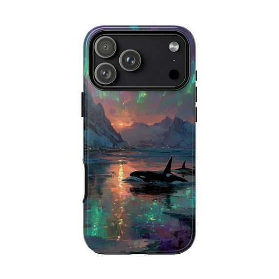 Aurora Borealis Orca Pod Northern Lights Phone Case with iPhone 17 to ...