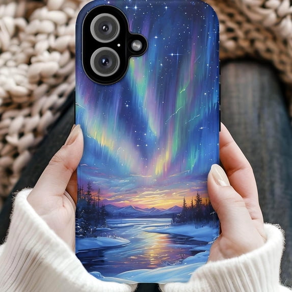 Aurora Borealis Phone Case, Colorful Northern Lights Night Sky Cover ...