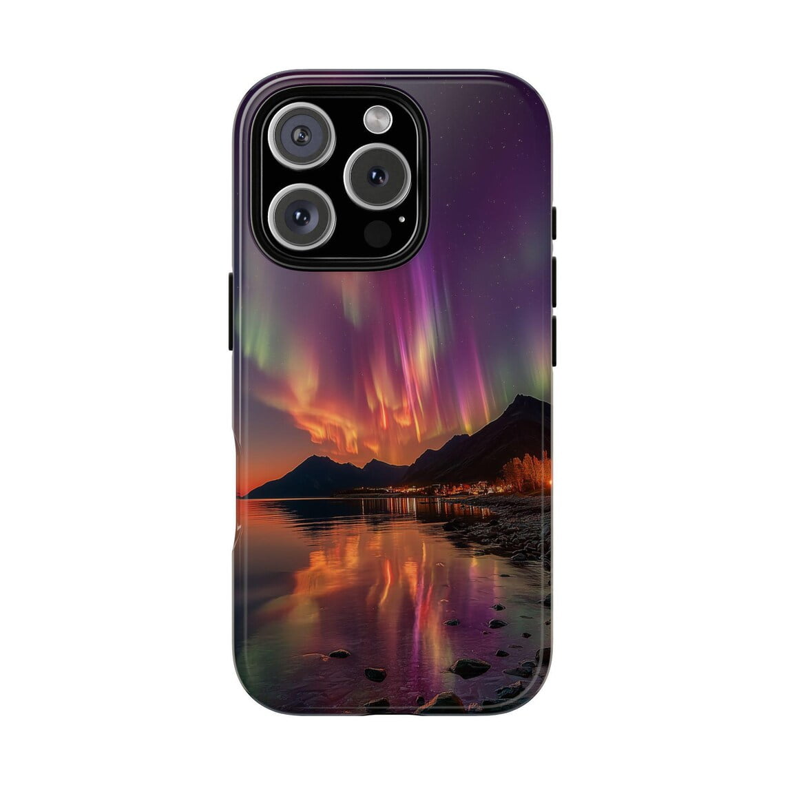 Aurora Borealis Sky Lake Northern Lights Scenic Scene Phone Case with ...