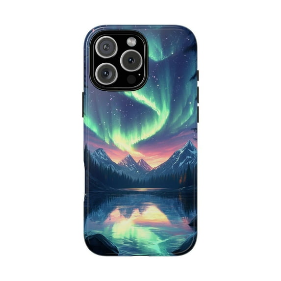 Aurora Borealis Snow Mountain Lake Pine Tree Scenic Case for iPhone 17 ...