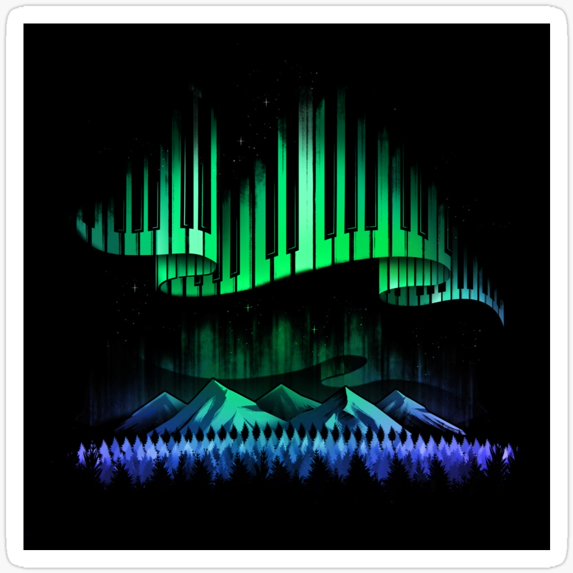 Aurora Borealis Song Sticker Phone Decal Water Bottle Stickers Car ...