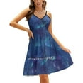 Aurora Borealis Square Neck Dress New Plus Size Elegant Women Waist