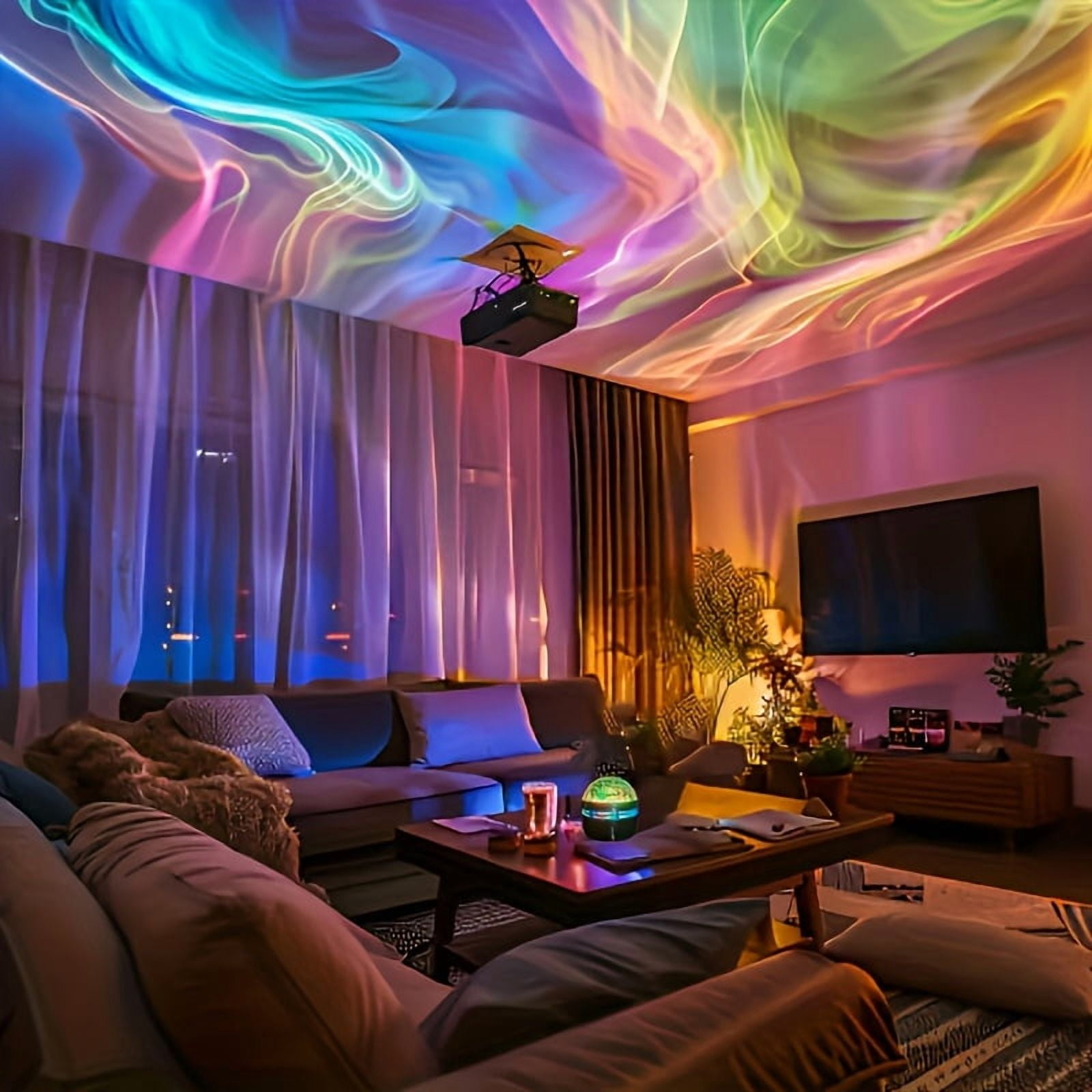 Aurora Borealis Starry Sky LED Projector with Remote - 7 Lighting ...