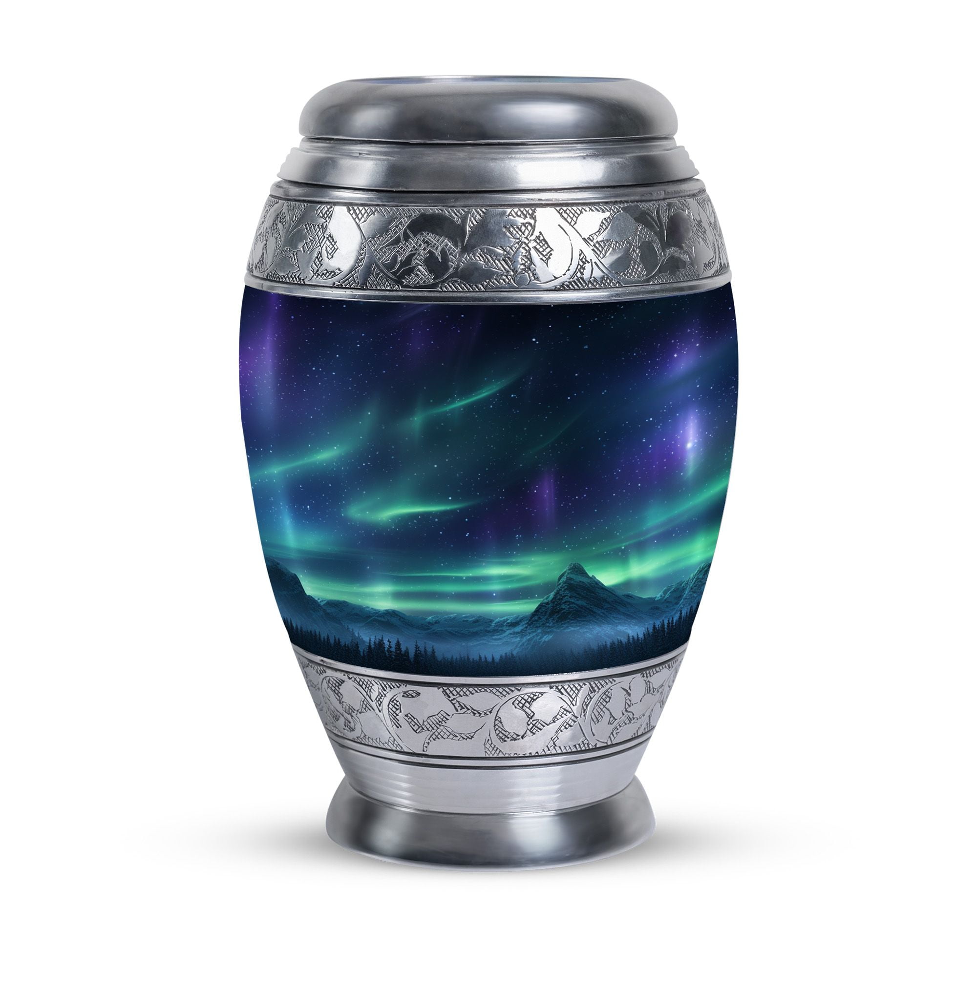 Aurora Borealis Urn For Ashes Adult Male, Mountains Urns For Human ...
