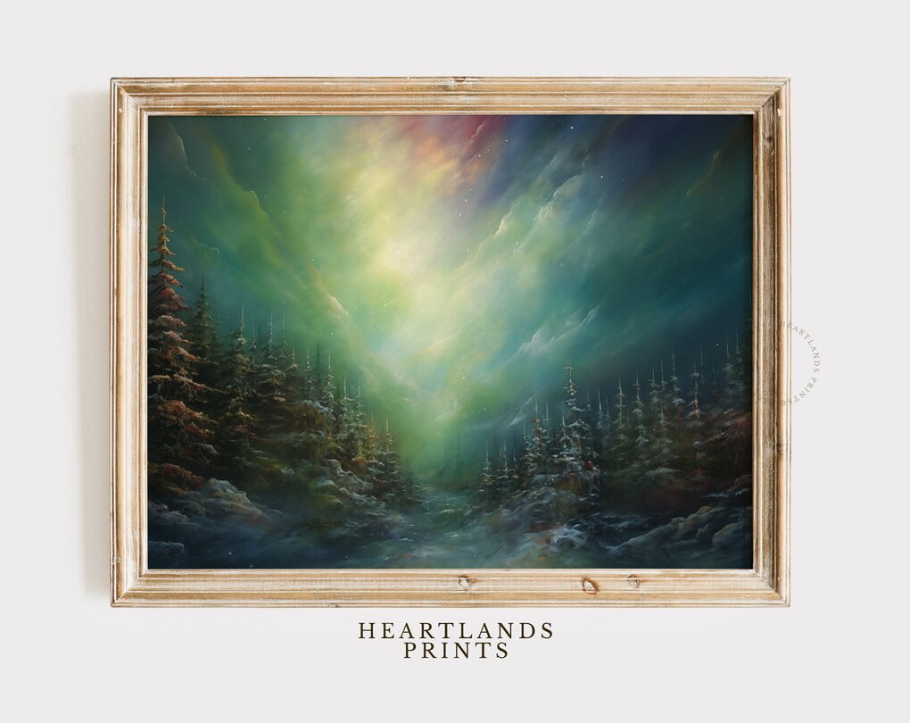 Aurora Borealis Wall Art Northern Lights Printable Digital Art Print ...