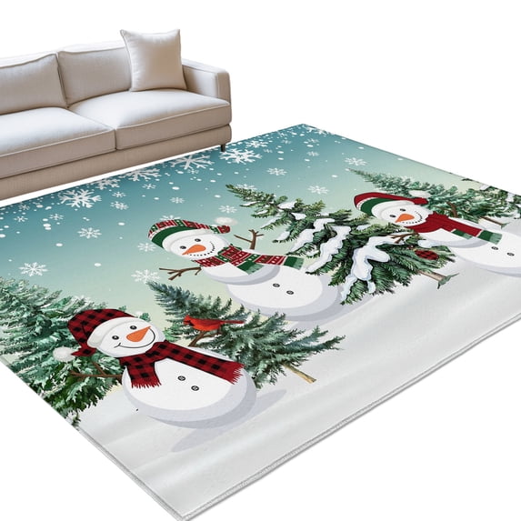 Aurora Christmas Snowman Washable Rug 3x5 Area Rug for Living Room ...