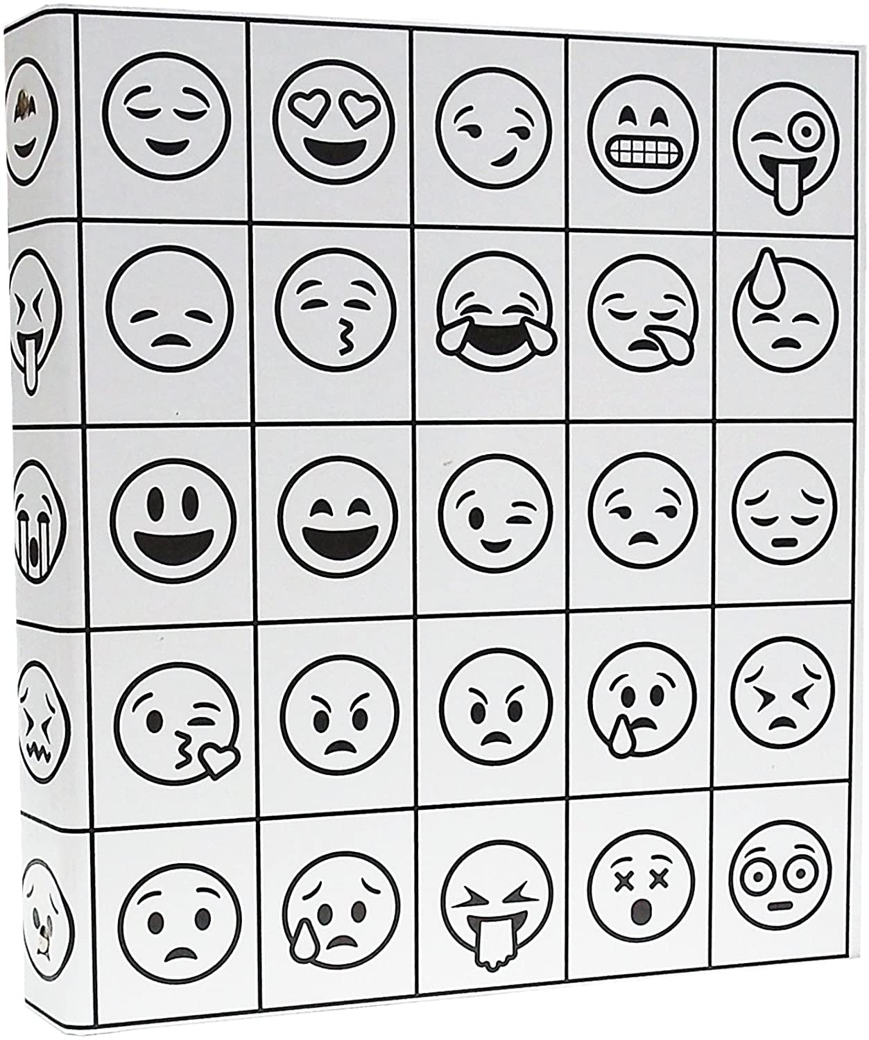 Aurora Coloring 3-Ring Binder, 1-Inch, 11" x 8.5", Emoji Design Pack of ...