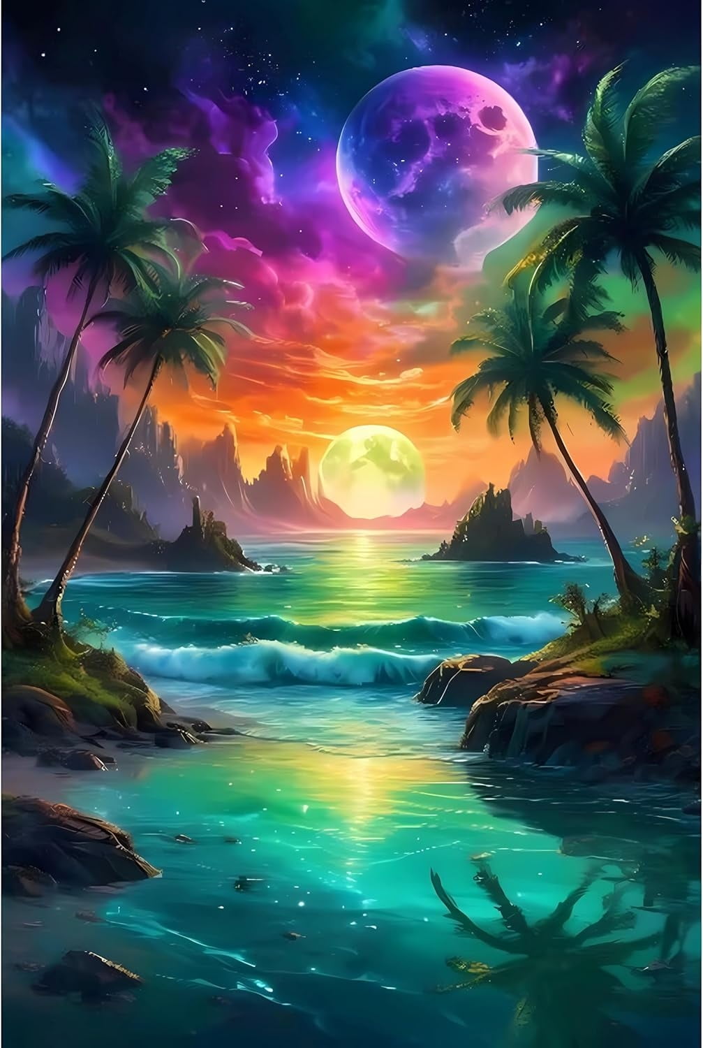 Aurora Diamond Painting Set for Adults Mountain and Lake Scenery Full ...