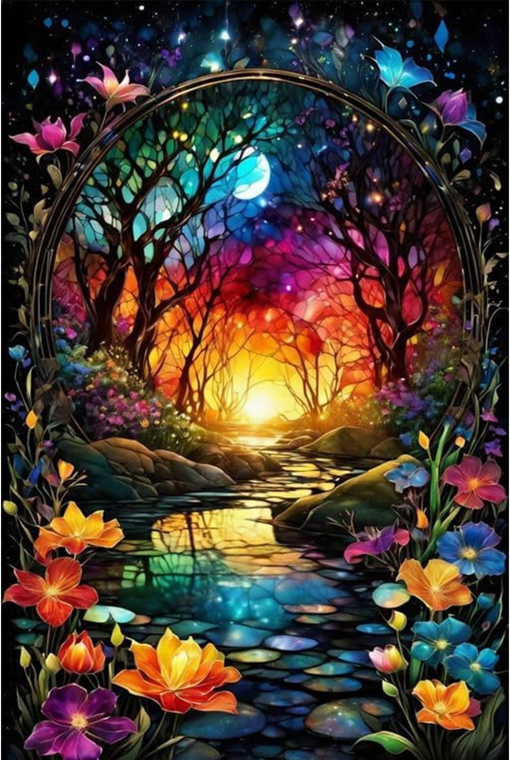 Aurora Diamond Painting Set for Adults Mountain and Lake Scenery Full ...
