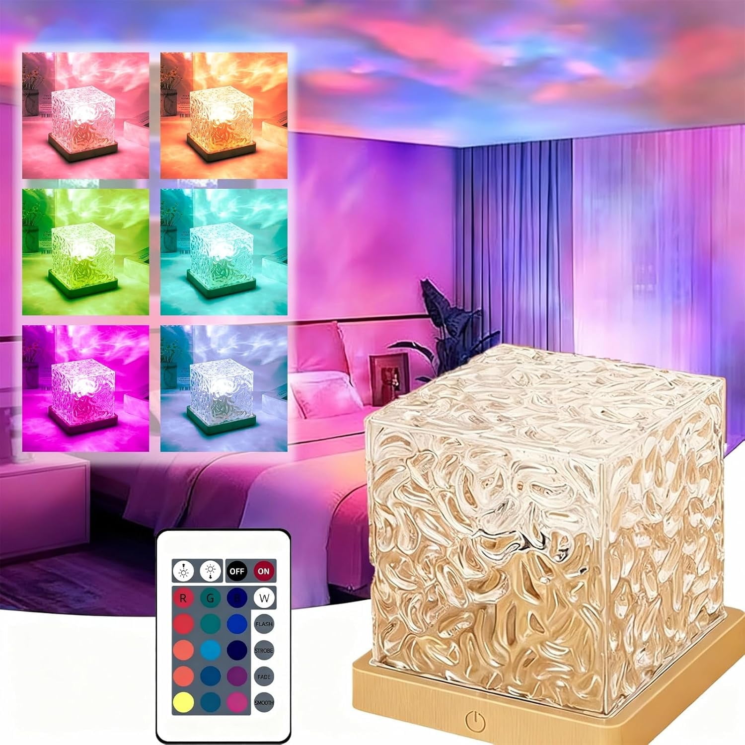 Aurora Dreamscape Projector Ocean Wave Northern Lights Cube Lamp with ...