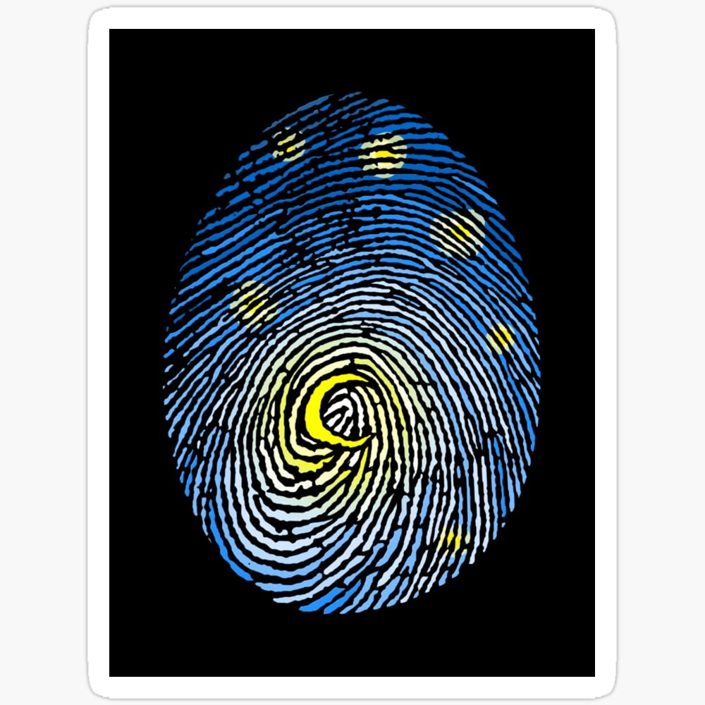 Aurora Fingerprint Sticker Phone Decal Water Bottle Stickers Car Decals ...