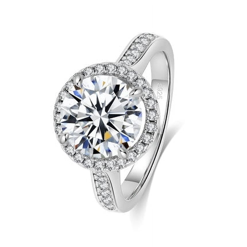 Aurora&Fiori Moissanite Engagement Rings for Women, 925 Sterling Silver ...