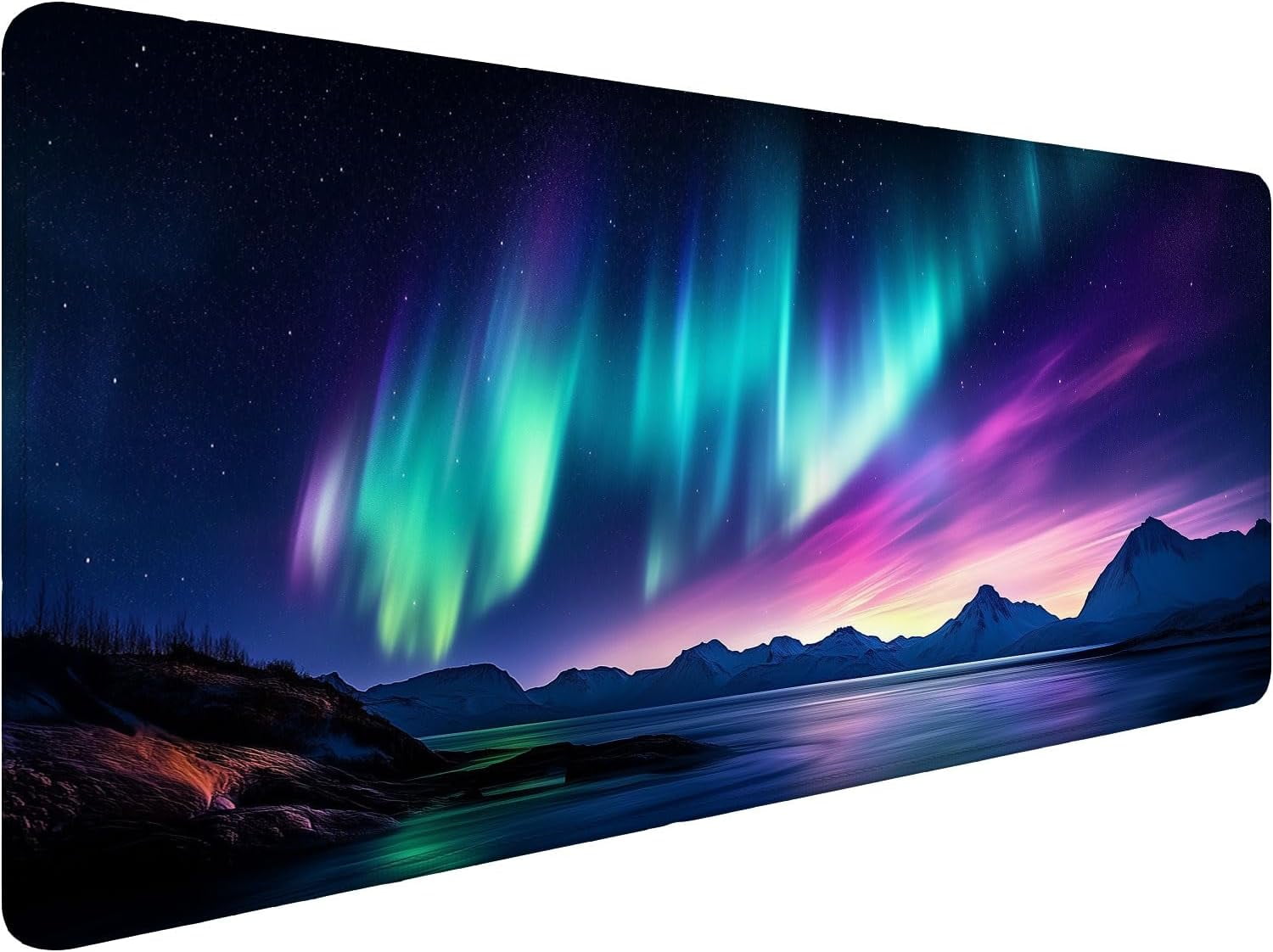 Aurora Gaming Mouse Pad Purple Green Starry Sky Beautiful XL Mouse Pad ...