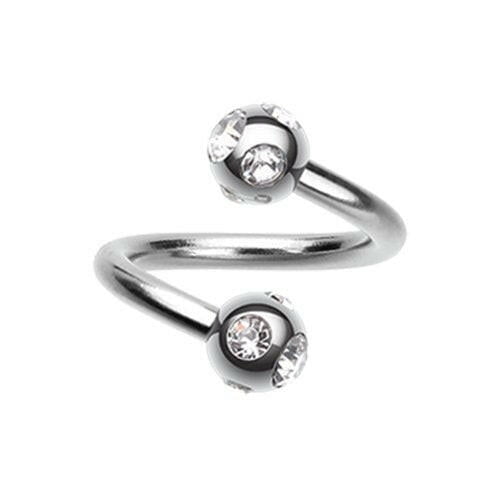 Aurora Gem Ball Steel Twist Spiral Ring - Walmart.com