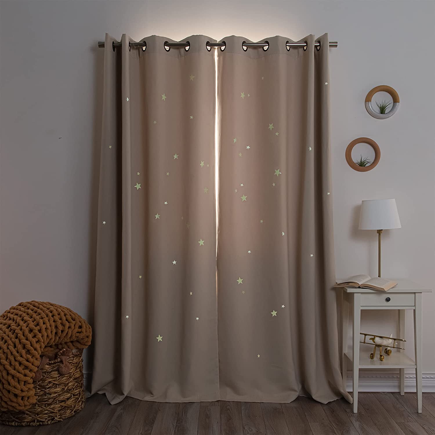 Aurora Home Keedle Doodle DIY Curtain Decoration Set with 2 Blackout ...