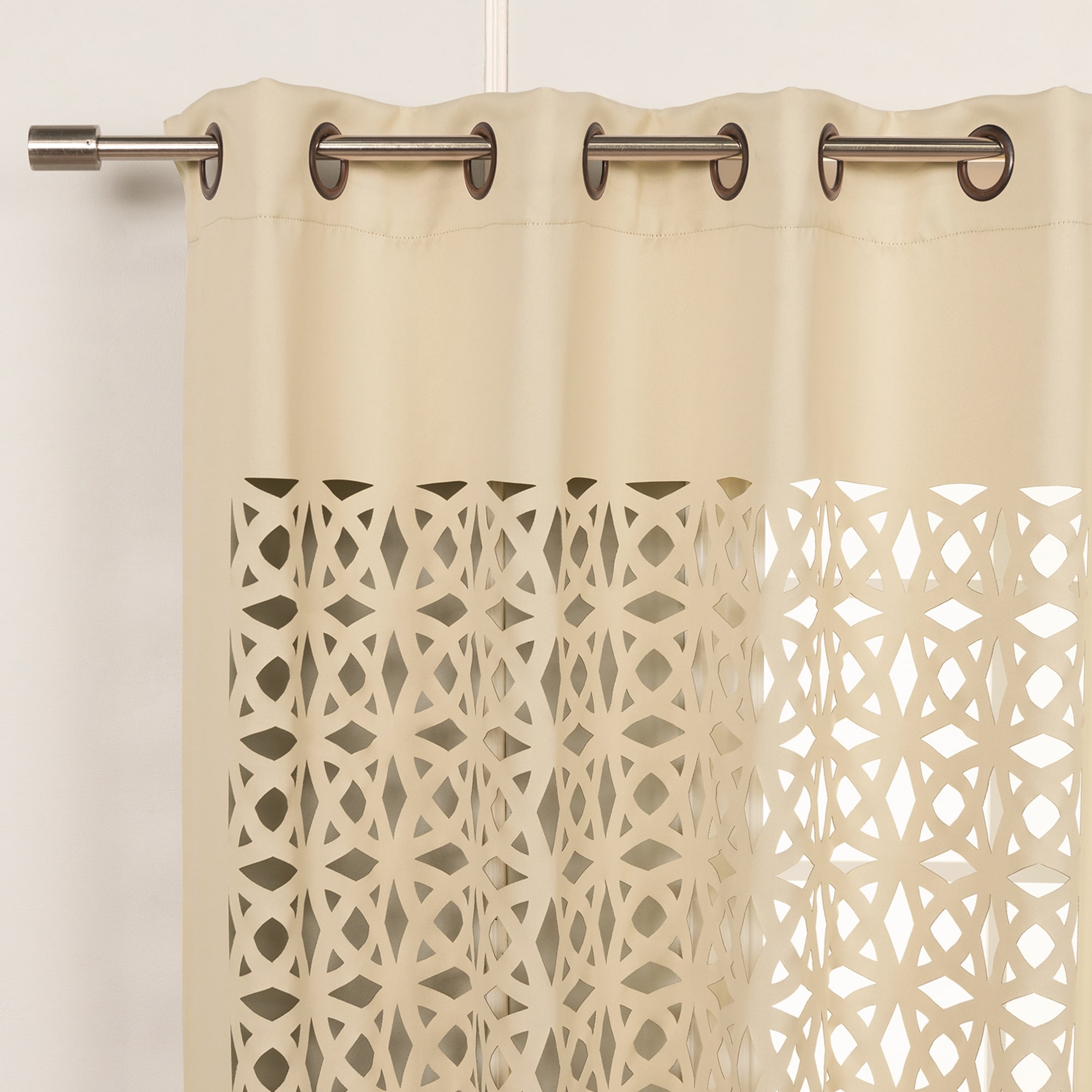 Aurora Home Trellis Cut Out Curtains Beige - Walmart.com