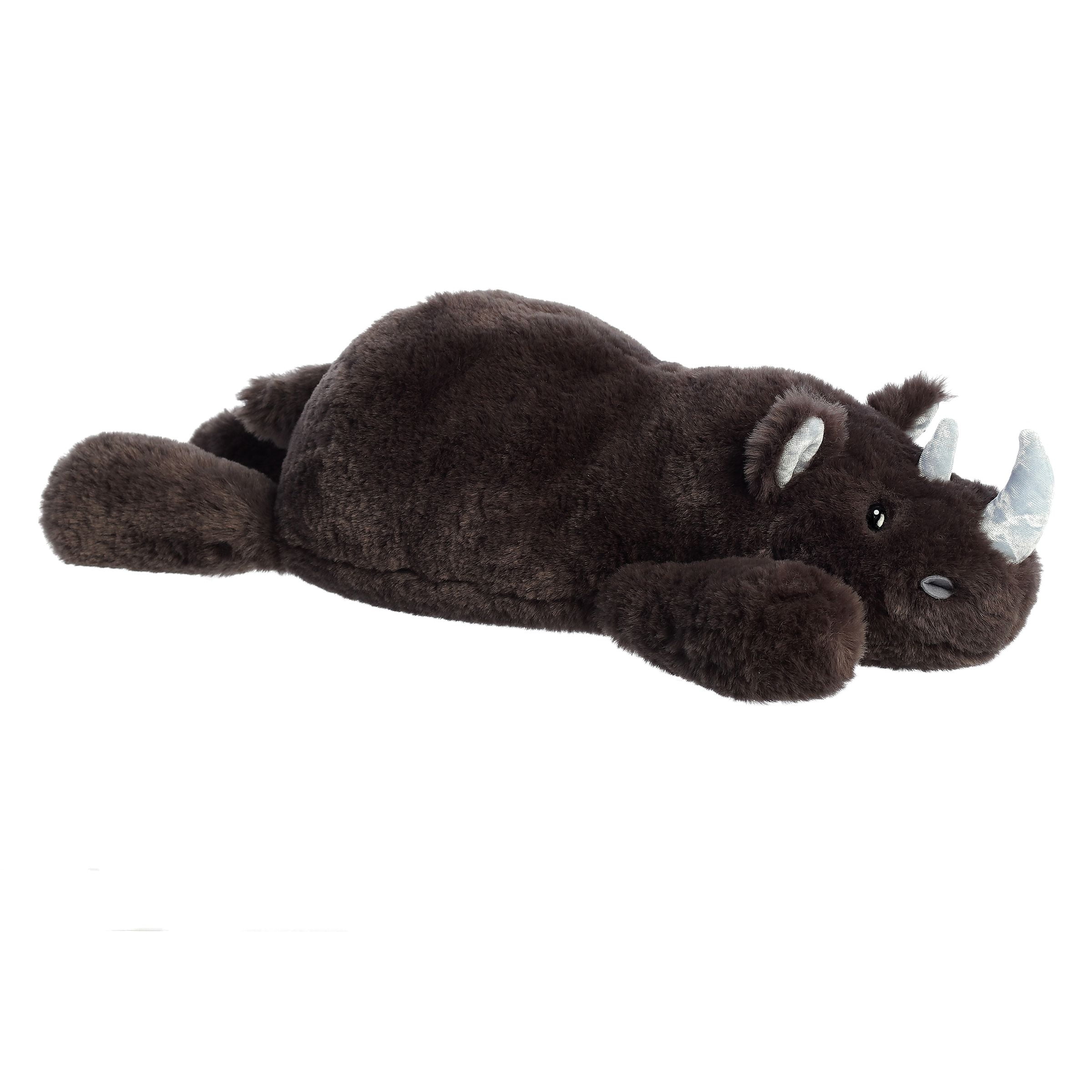 Aurora - Large Black Snoozles - 18" Rhino - Laid-back Stuffed Animal ...