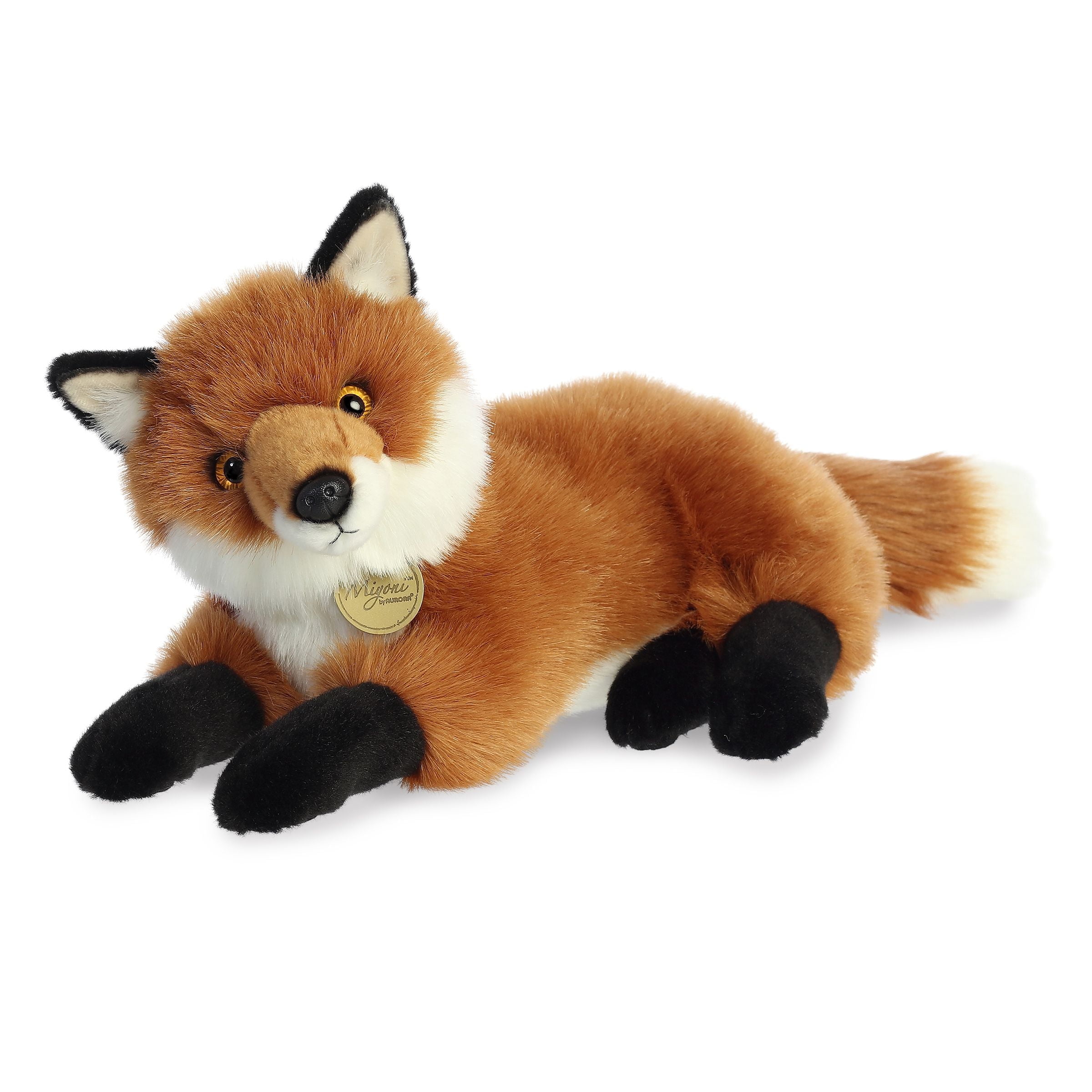 Aurora - Large Orange Miyoni - 13.5" Fox - Realistic Stuffed Animal ...