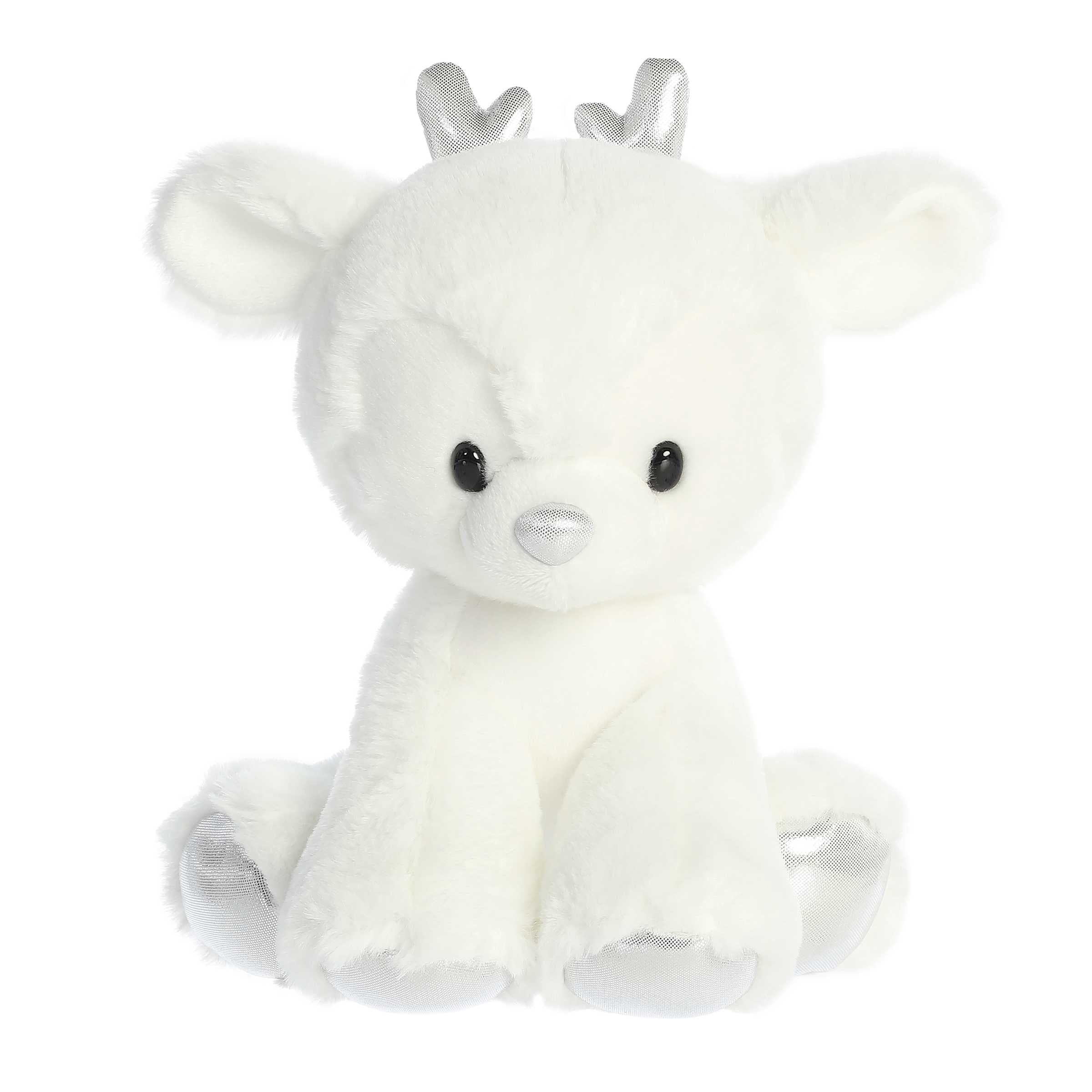 Aurora - Large White Holiday - 9.5" Dashing Reindeer - Festive Stuffed ...