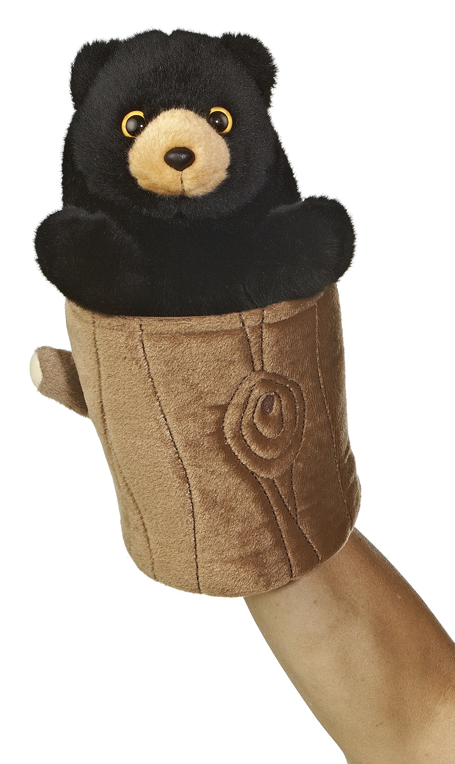 Aurora - Medium Black Hand Puppet - 10" Black Bear Pop Up Puppet ...