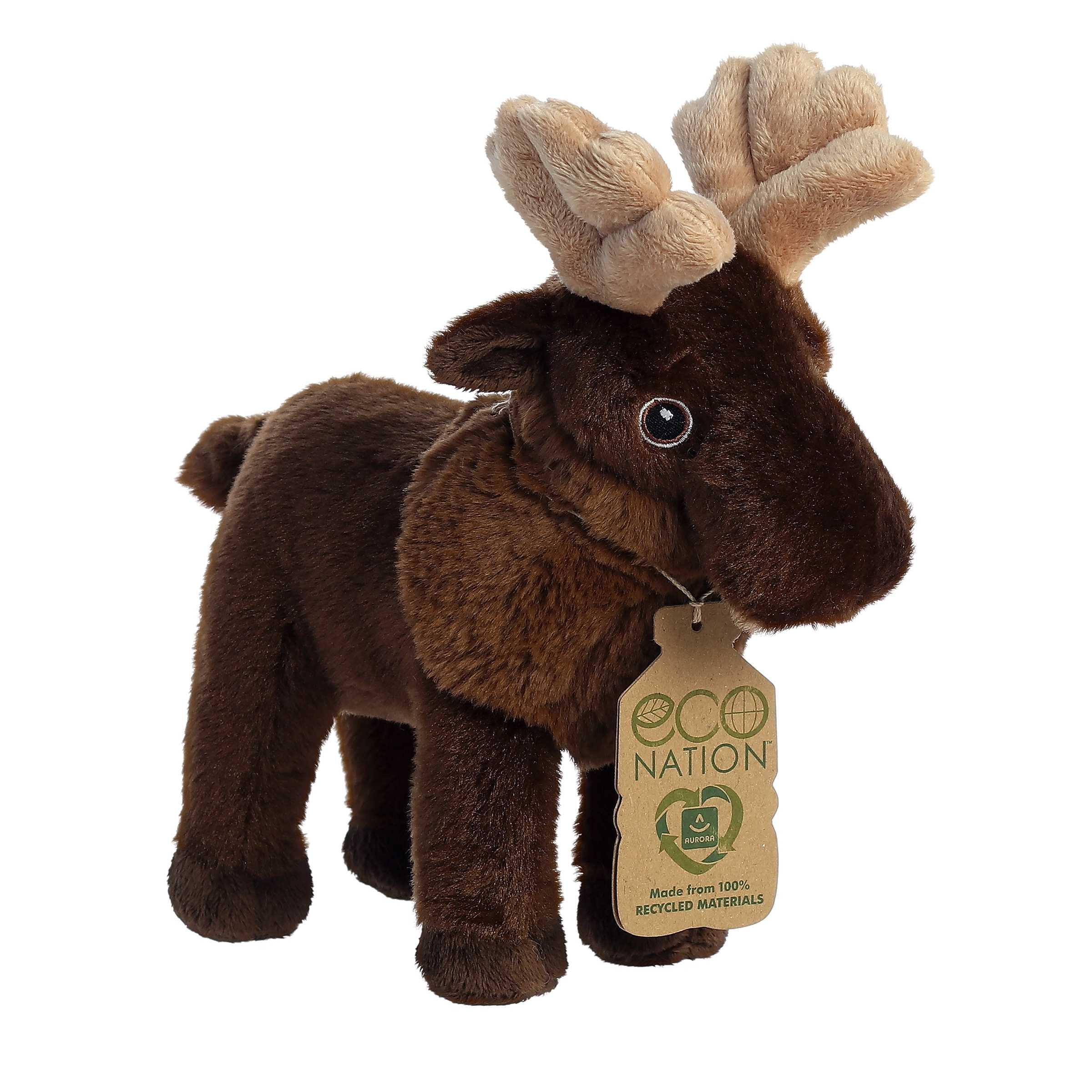 Aurora - Medium Brown Eco Nation - 9" Moose - Responsibly Made Stuffed ...