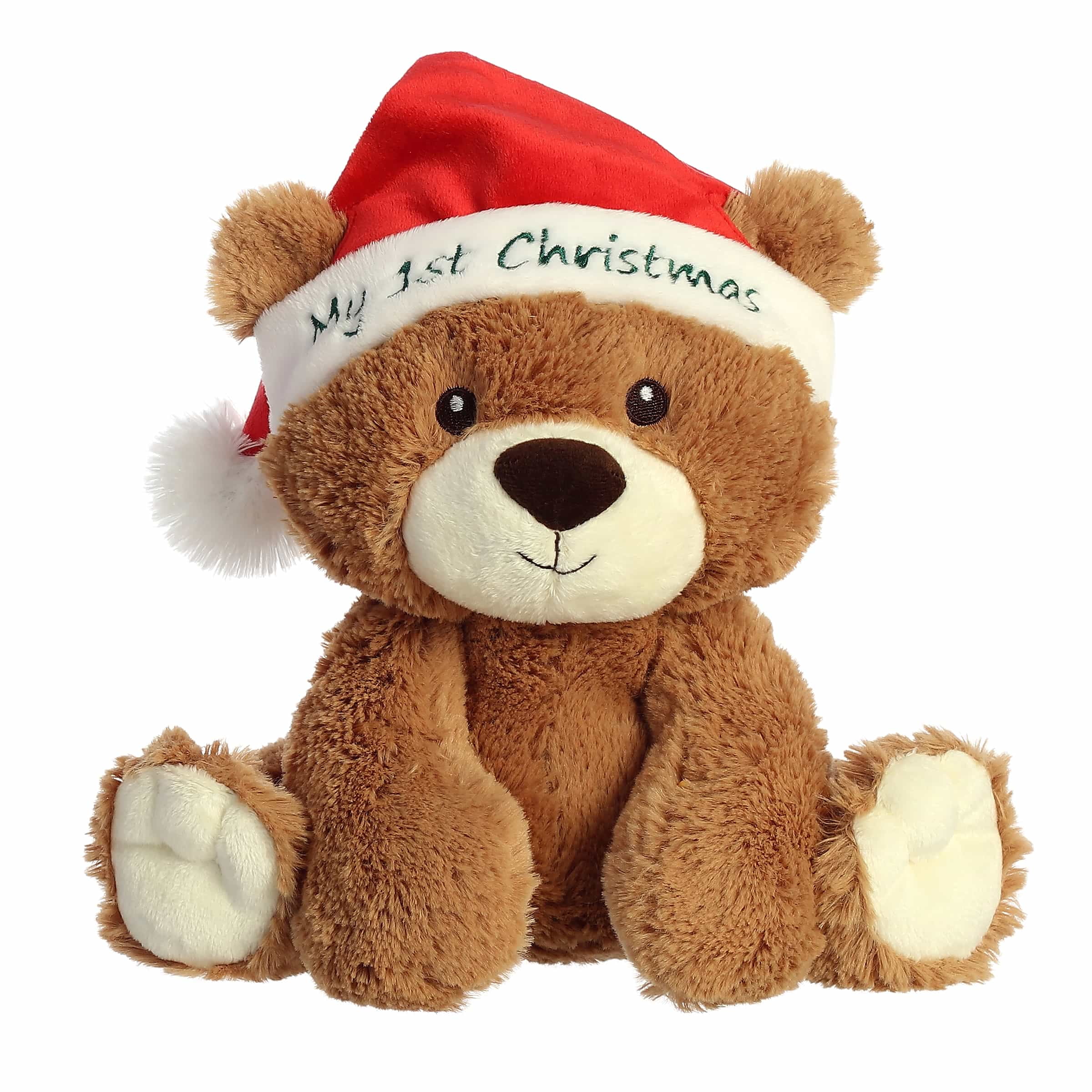 "Aurora - 10"" My First Christmas Bear, Medium Brown Plush Teddy with ...