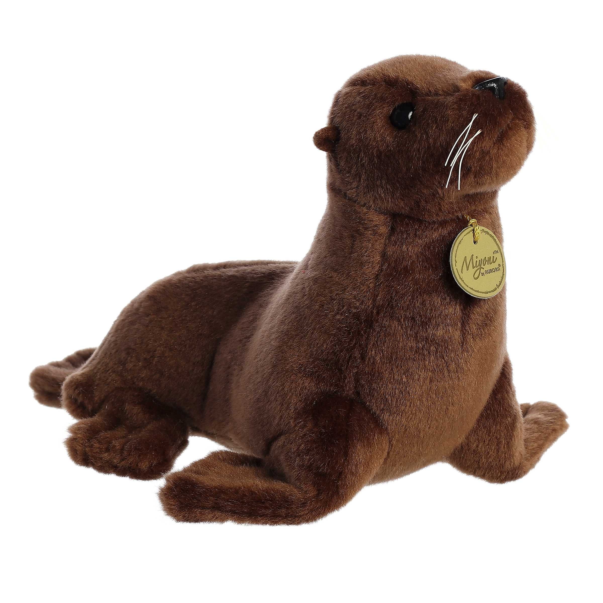 Aurora - Medium Brown Miyoni - 11" Sea Lion - Realistic Stuffed Animal ...
