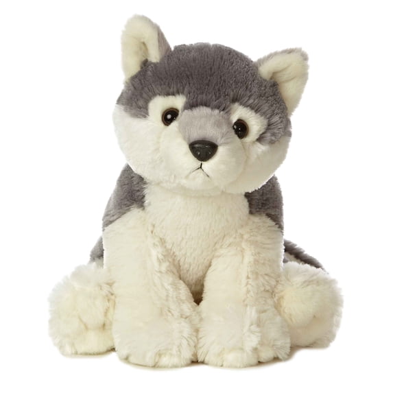 "Aurora Realistic Medium Gray 12"" Wolf Plush Stuffed Toy Animal from ...