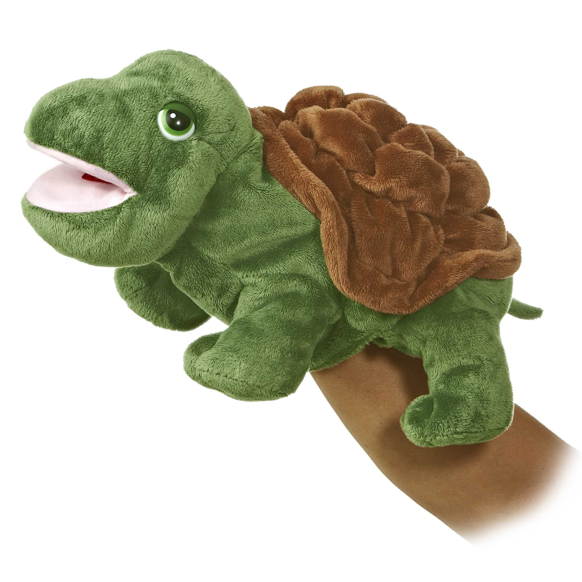 Aurora - Medium Green Hand Puppet - 11" Timmer - Interactive Stuffed ...