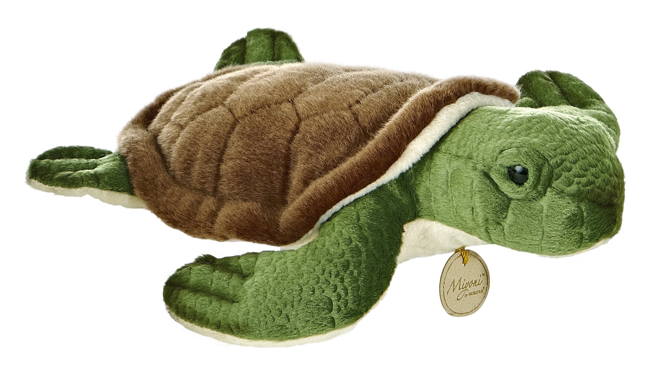 Aurora - Medium Green Miyoni - 11" Sea Turtle - Realistic Stuffed ...