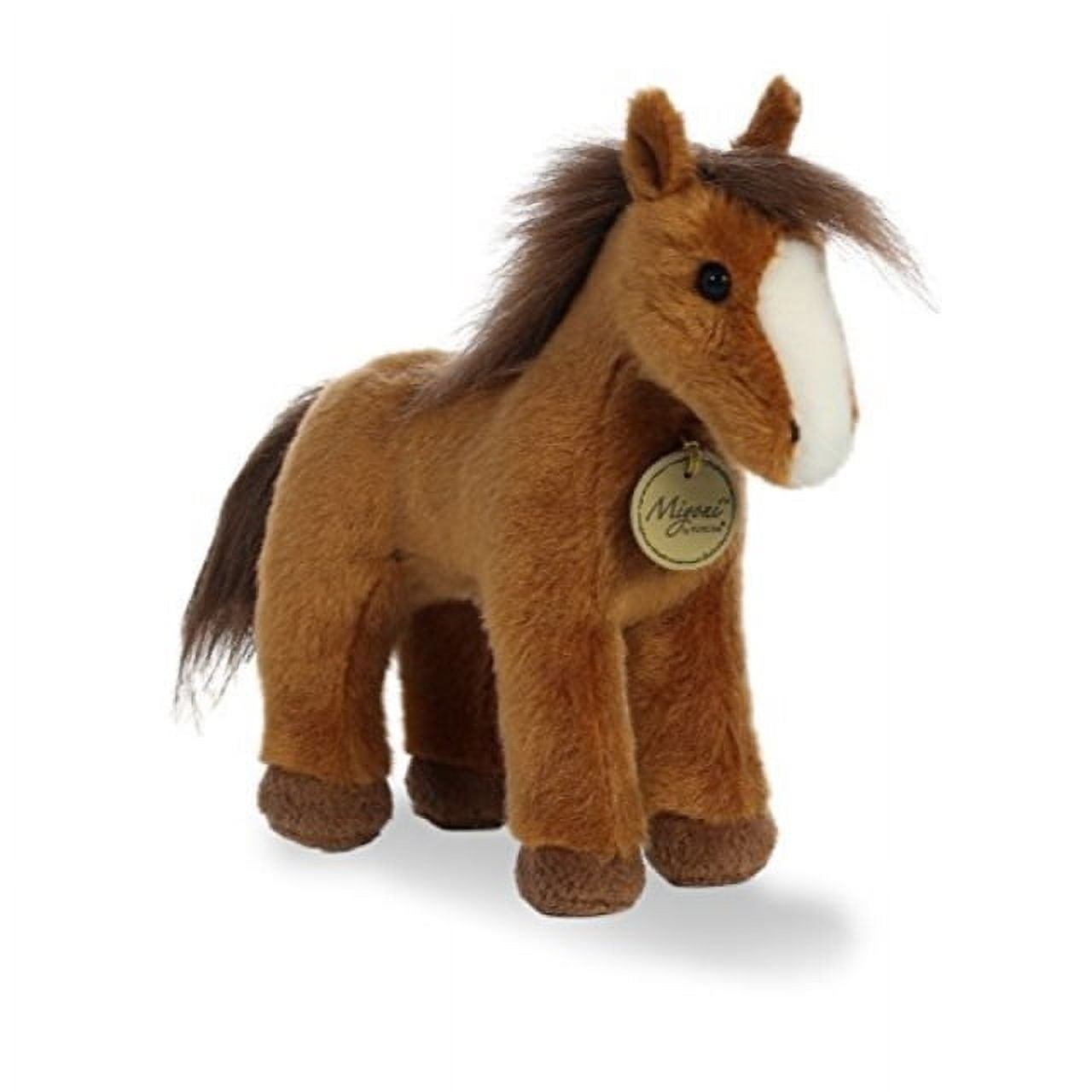 Aurora - Medium Miyoni - 9.5" Brown Horse - Realistic Stuffed Animal ...