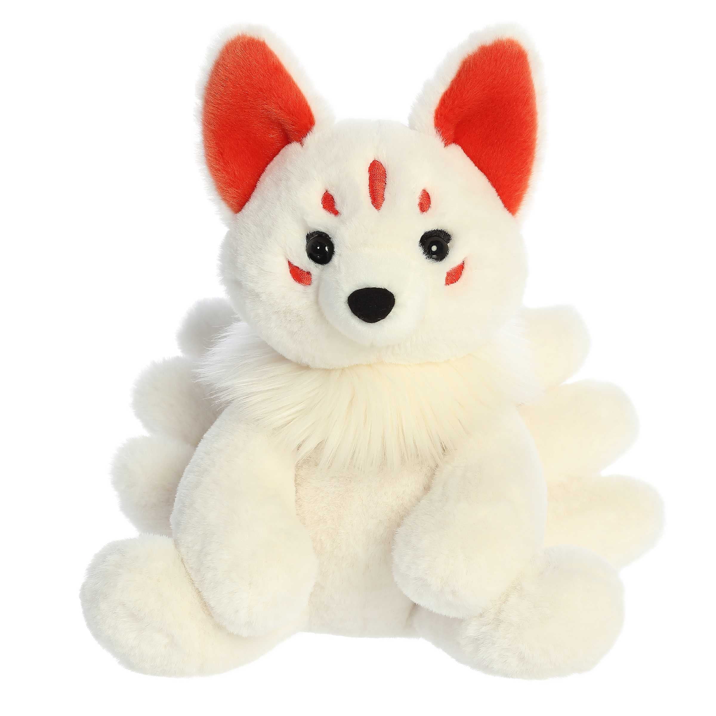 Aurora - Medium White Fantasy - 10" Kitsune - Mysterious Stuffed Animal ...