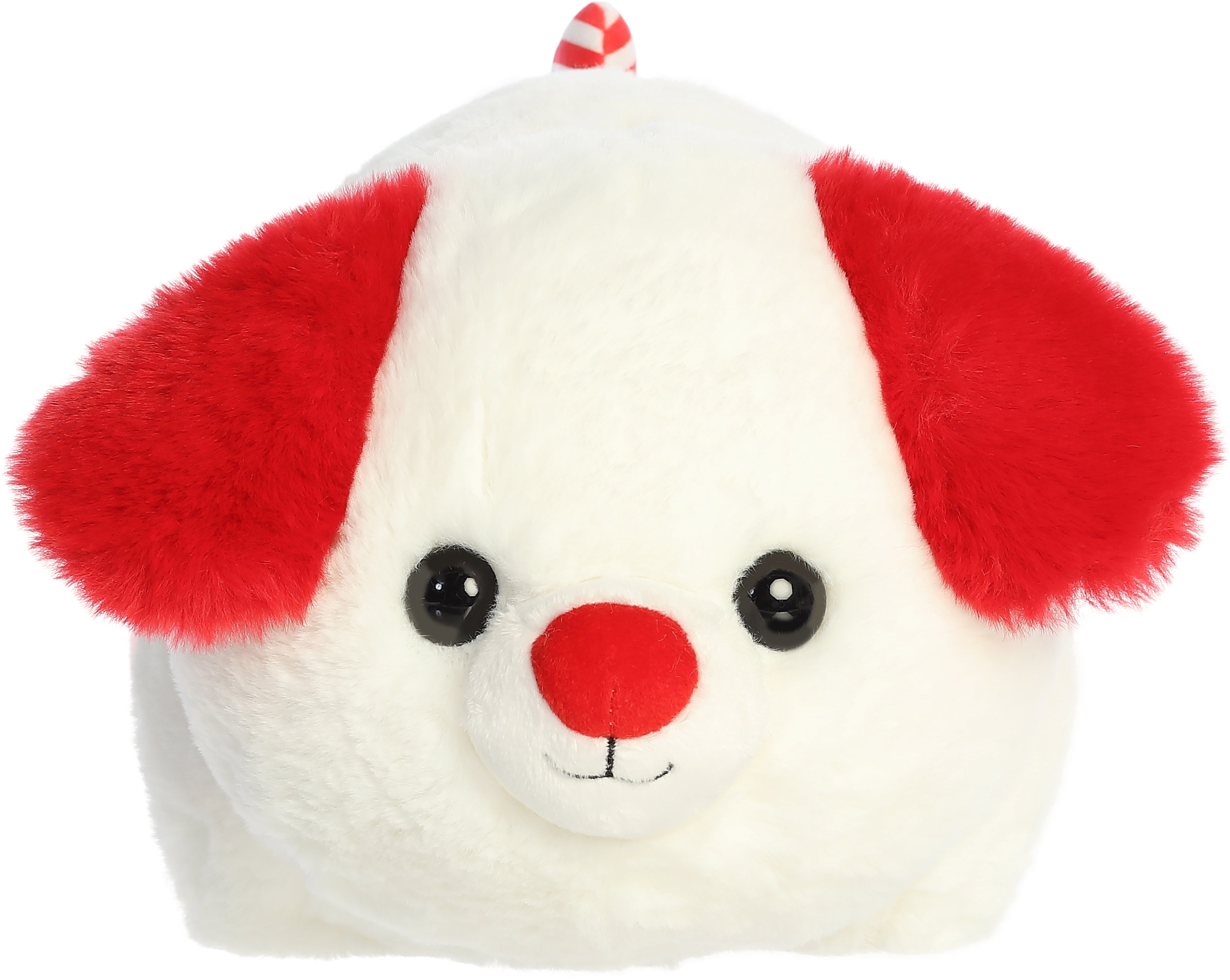 Aurora - Medium White Festive Stuffed Animal - 10" Candy Cane Pup ...