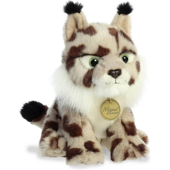 Aurora - Medium White Miyoni - 9.5" Iberian Lynx - Realistic Stuffed ...