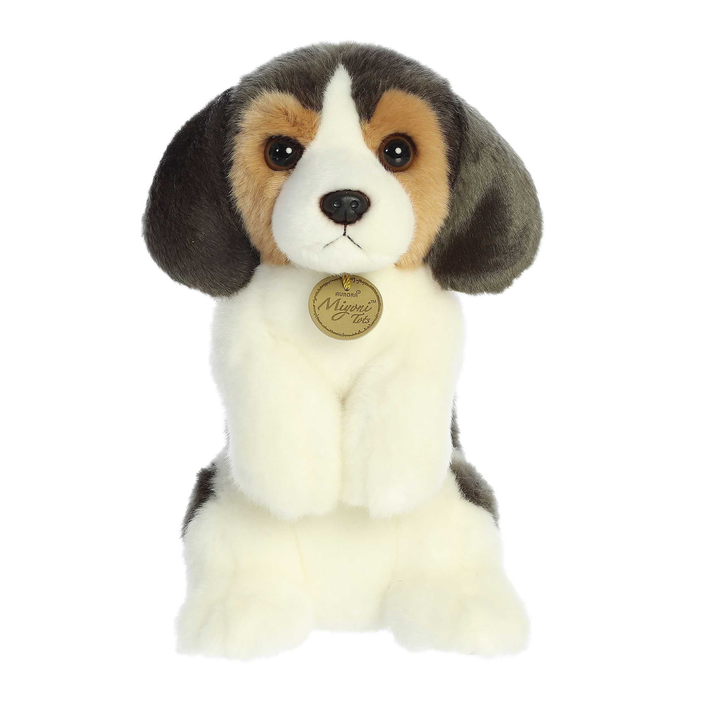 Aurora - Medium White Miyoni Tots - Sitting Pretty 9.5" Beagle Pup ...