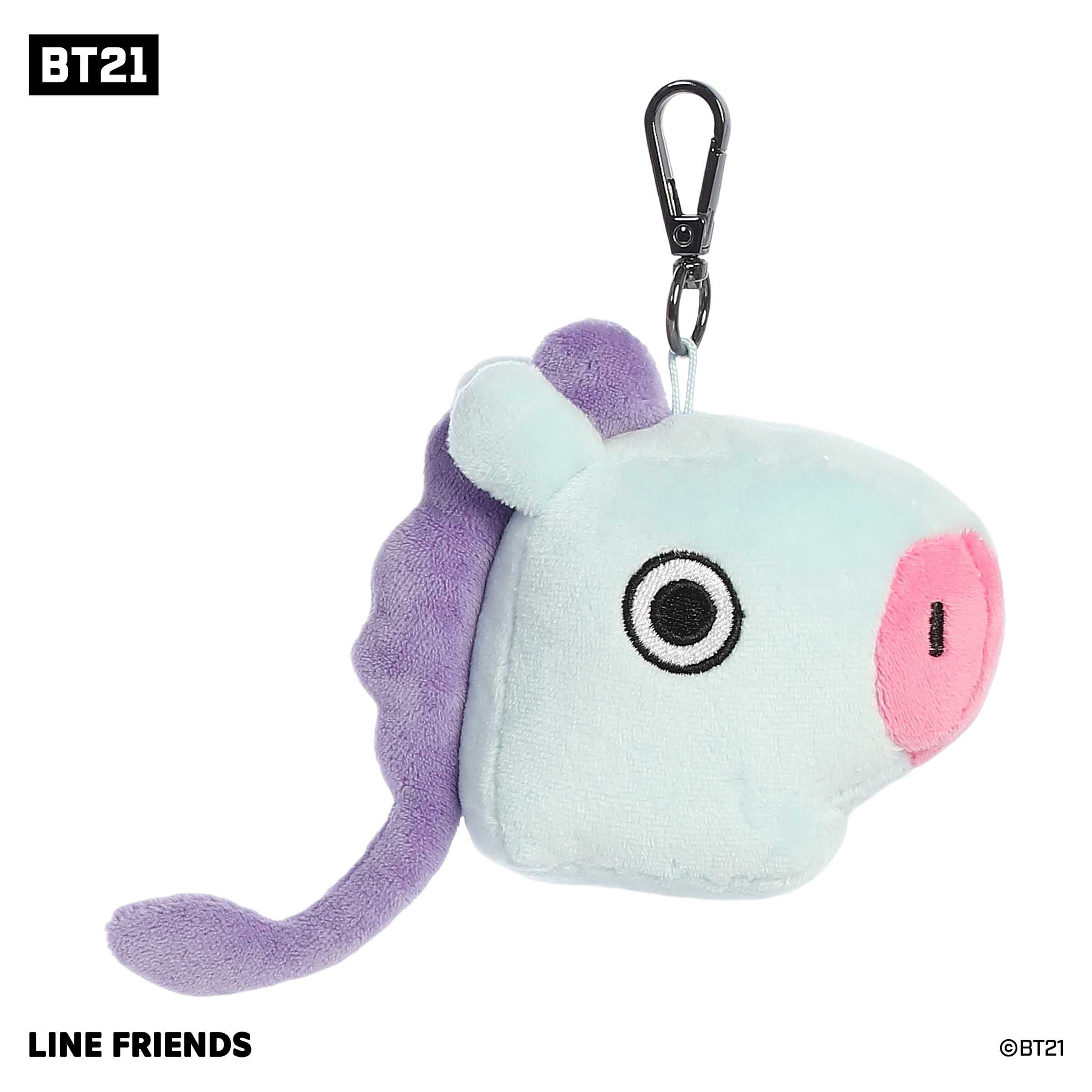Aurora - Mini Blue BT21 - 4" MANG Keychain - Lovable Stuffed Doll - Walmart.com