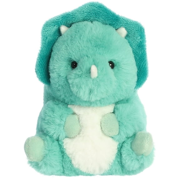 Aurora - Mini Blue Rolly Pet - 5" Teya Triceratops - Round Stuffed ...
