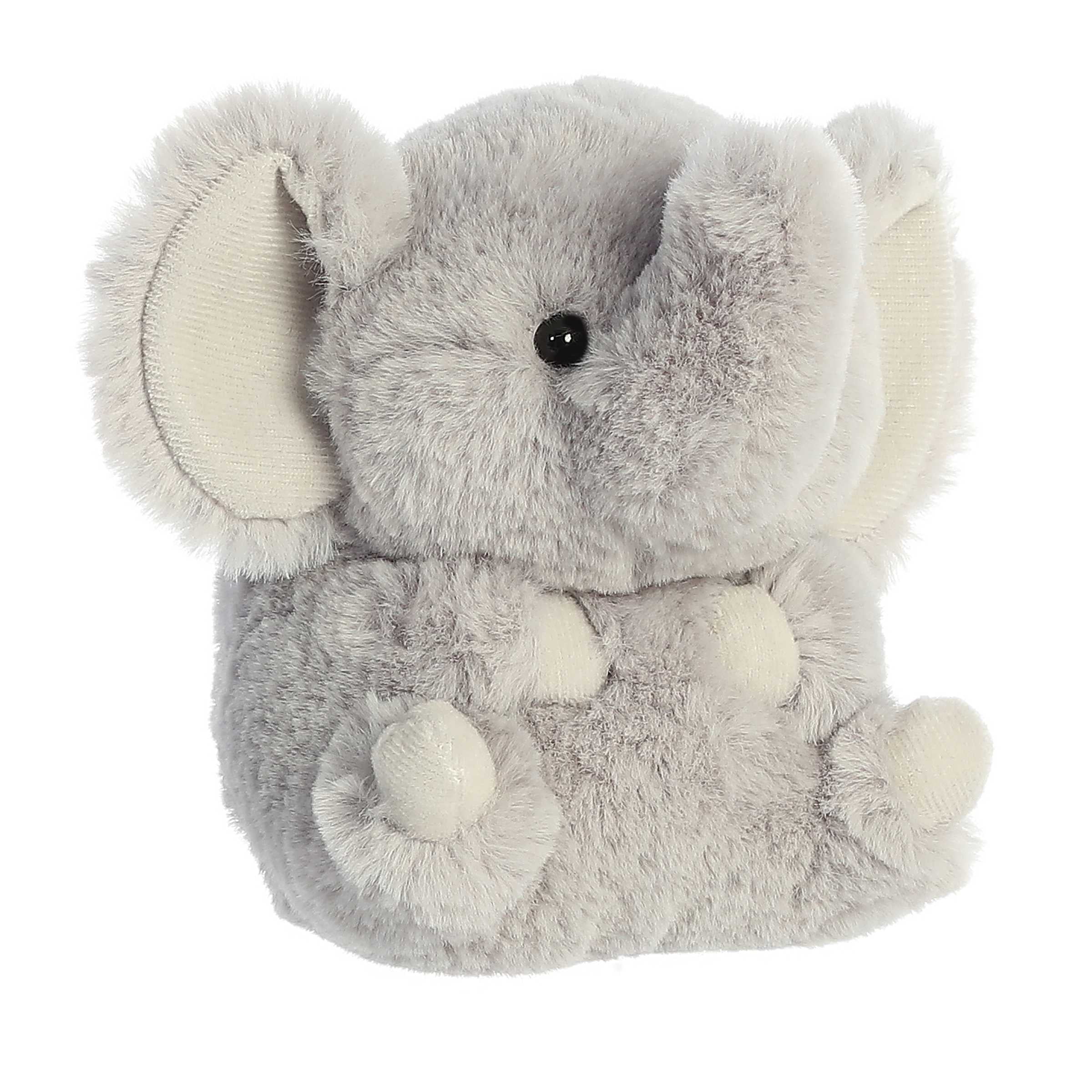 Aurora - Mini Gray Rolly Pet - 5" Trumpeter Elephant - Round Stuffed ...