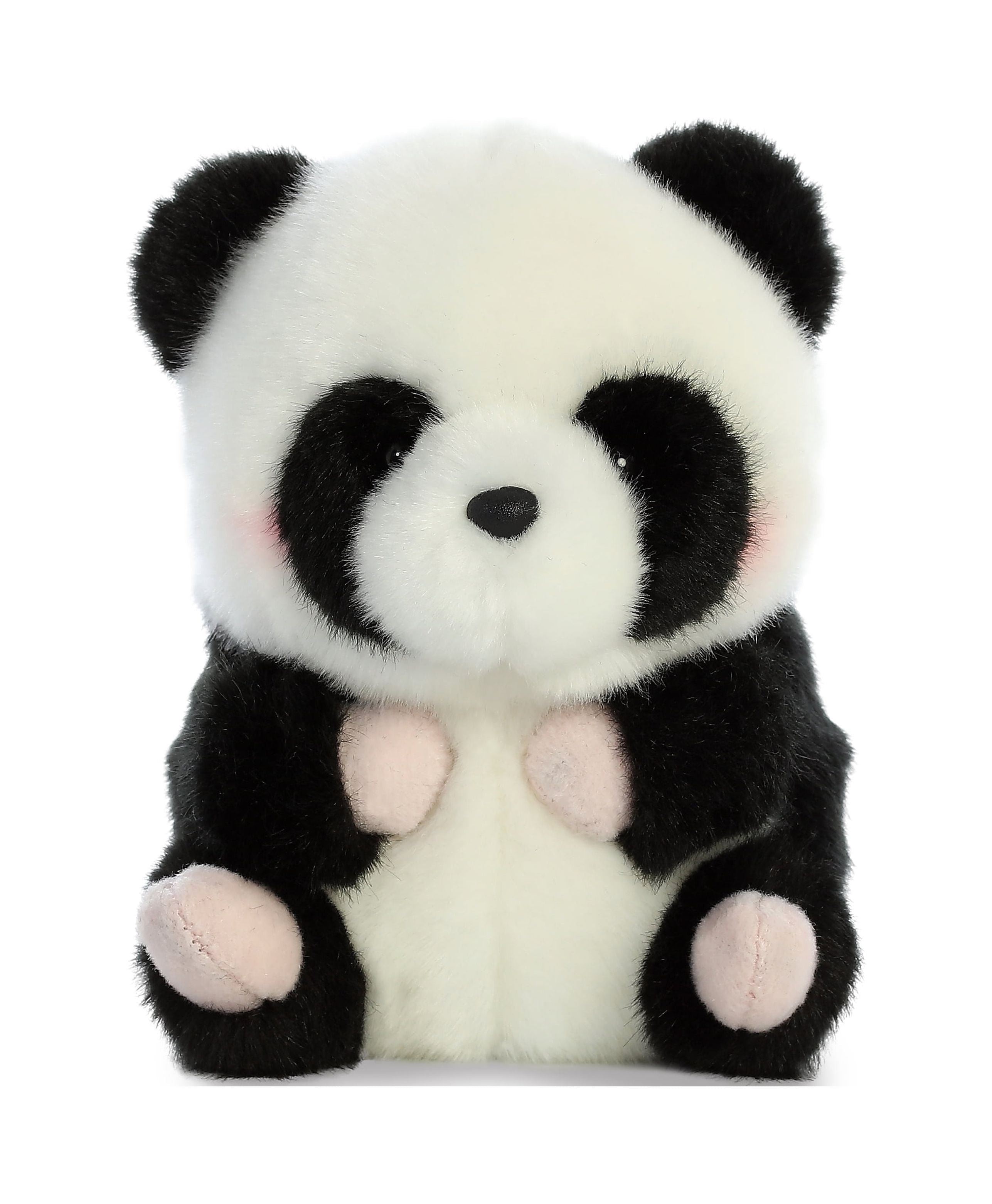 Aurora - Mini White Rolly Pet - 5" Precious Panda - Round Stuffed ...