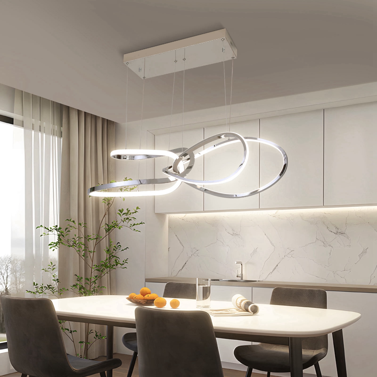 Aurora Modern LED Pendant Light for Kitchen Island - Remote & Smart APP ...
