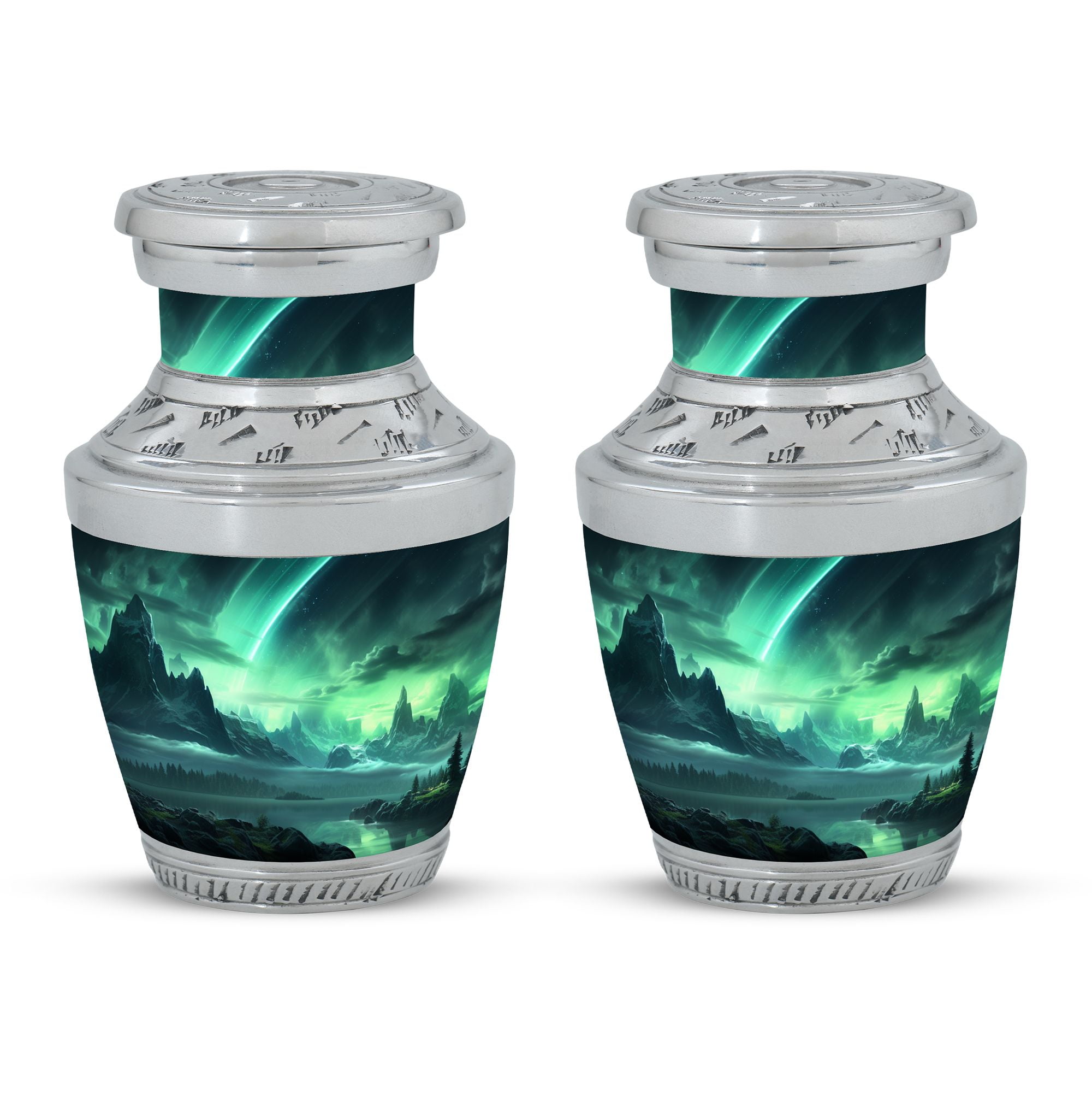 Aurora Over Mountain Campsite Eternal Whisper Mini Keepsake Urn ...