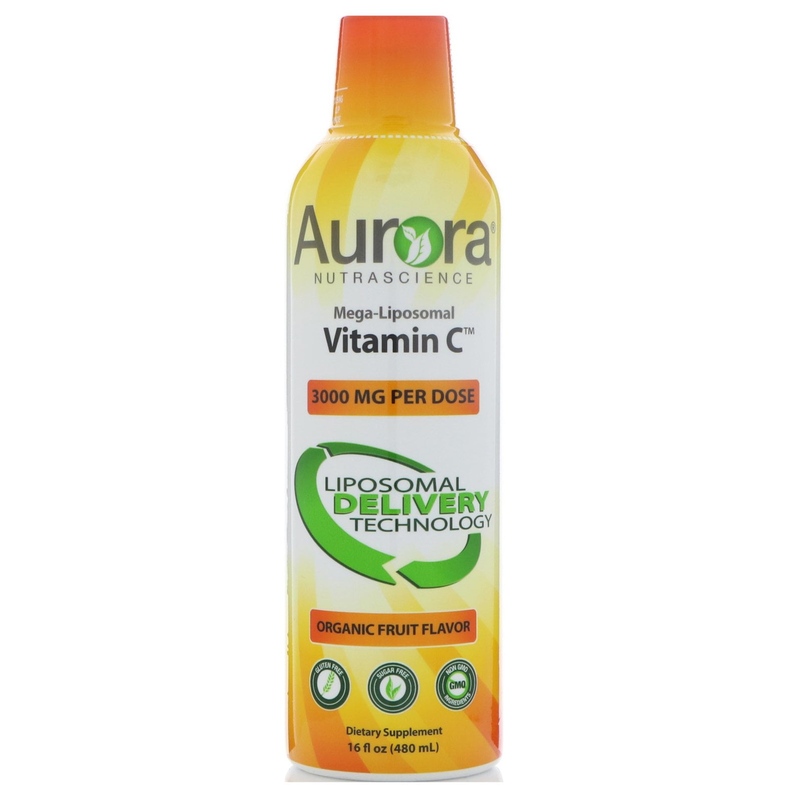 Aurora Nutrascience Mega-Liposomal Vitamin C, Organic Fruit Flavor ...