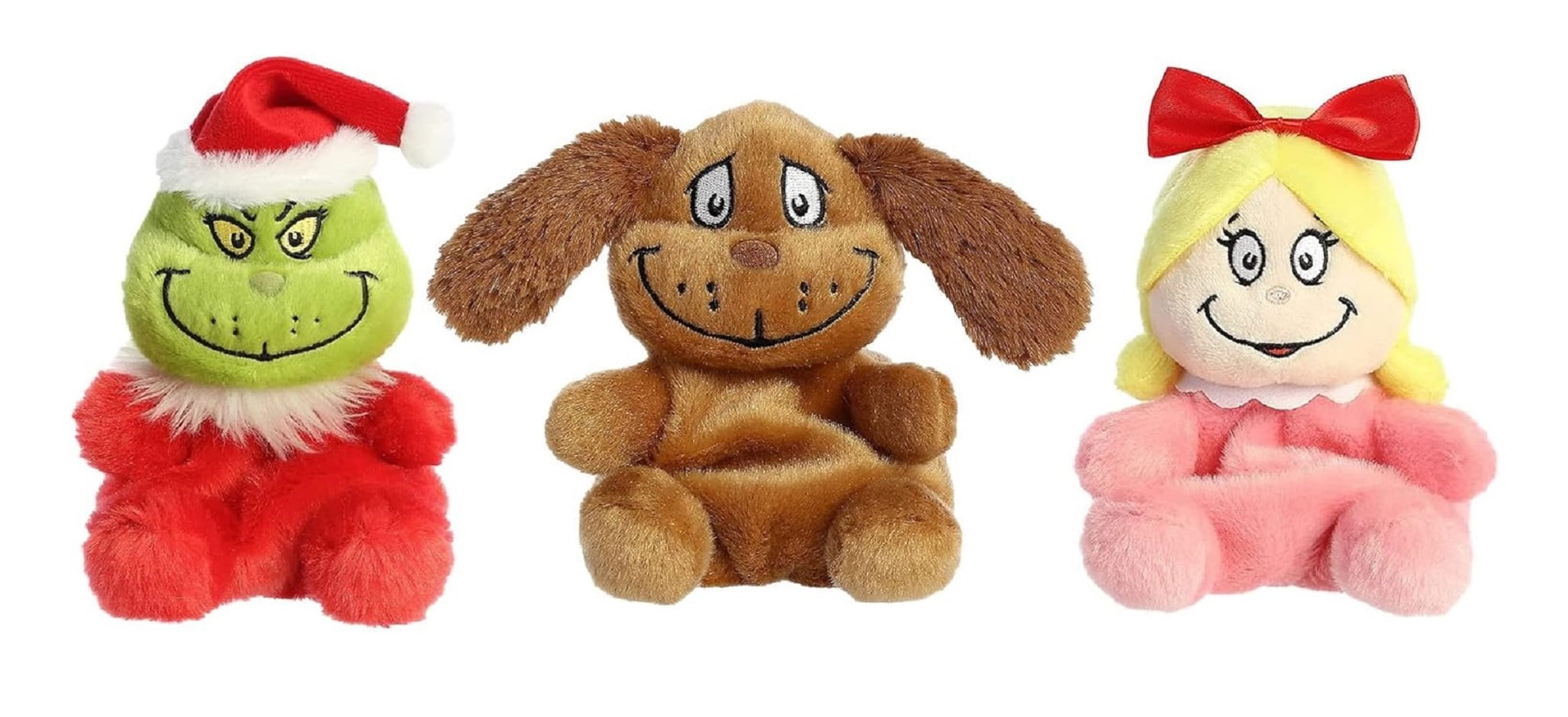 Aurora Palm Pals 5" Dr. Suess Christmas Plush 3 Piece Bundle, Santa ...
