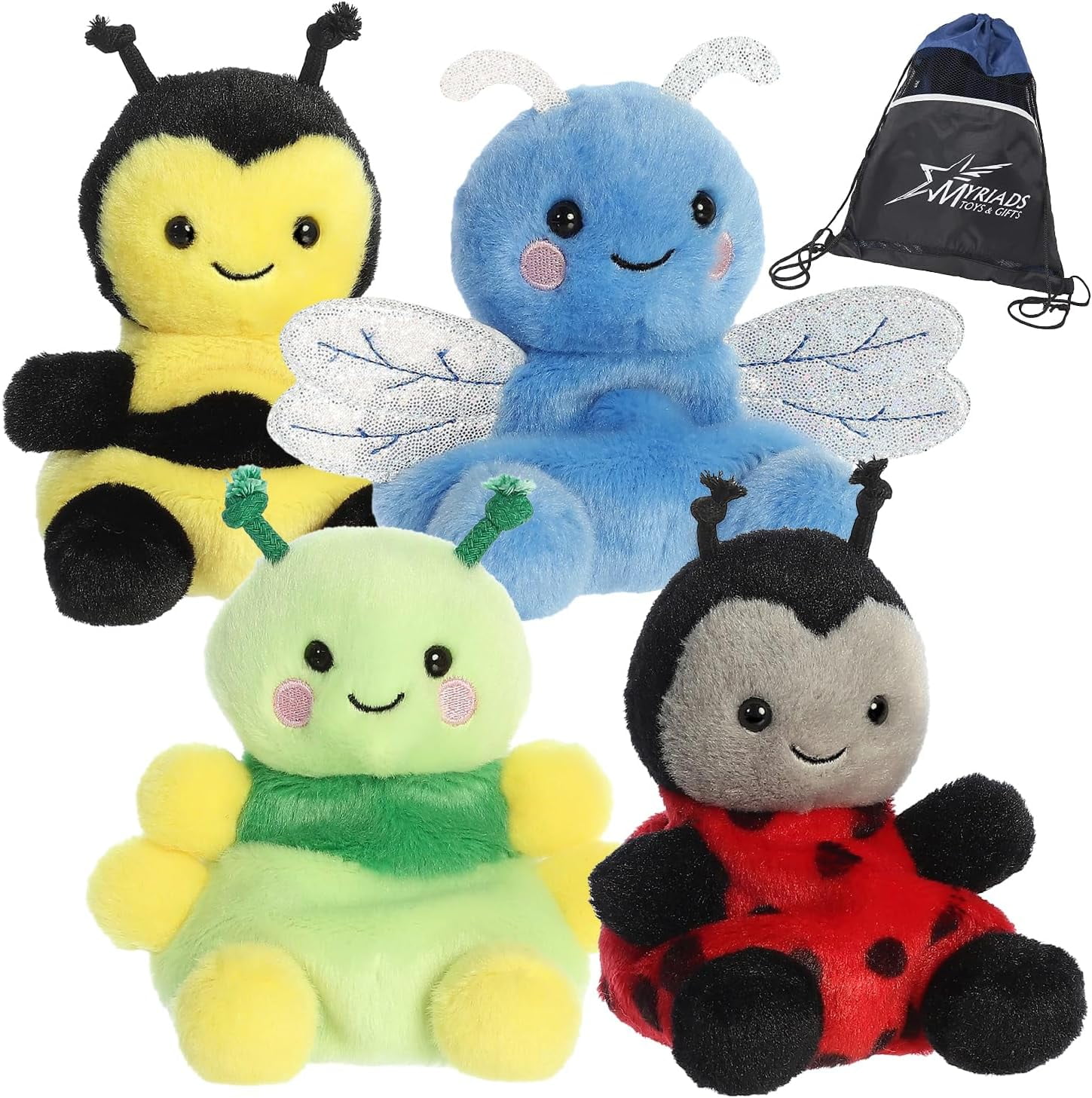 Aurora Palm Pals Plush - Bugs Bundle: Queeny Bee, Dart Dragonfly, Ivy ...