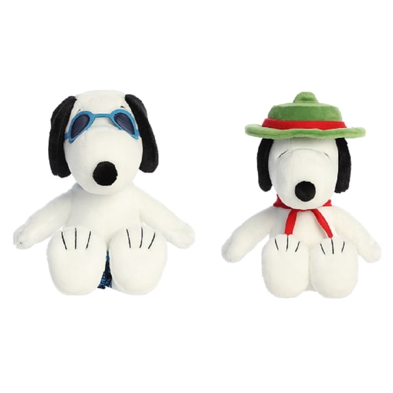 Aurora Peanuts Plush Bundle, 12" Surfer Snoopy and 12" Beagle Scout ...
