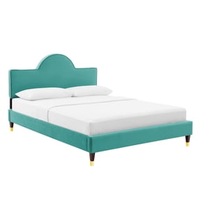 Teal Velvet Bed