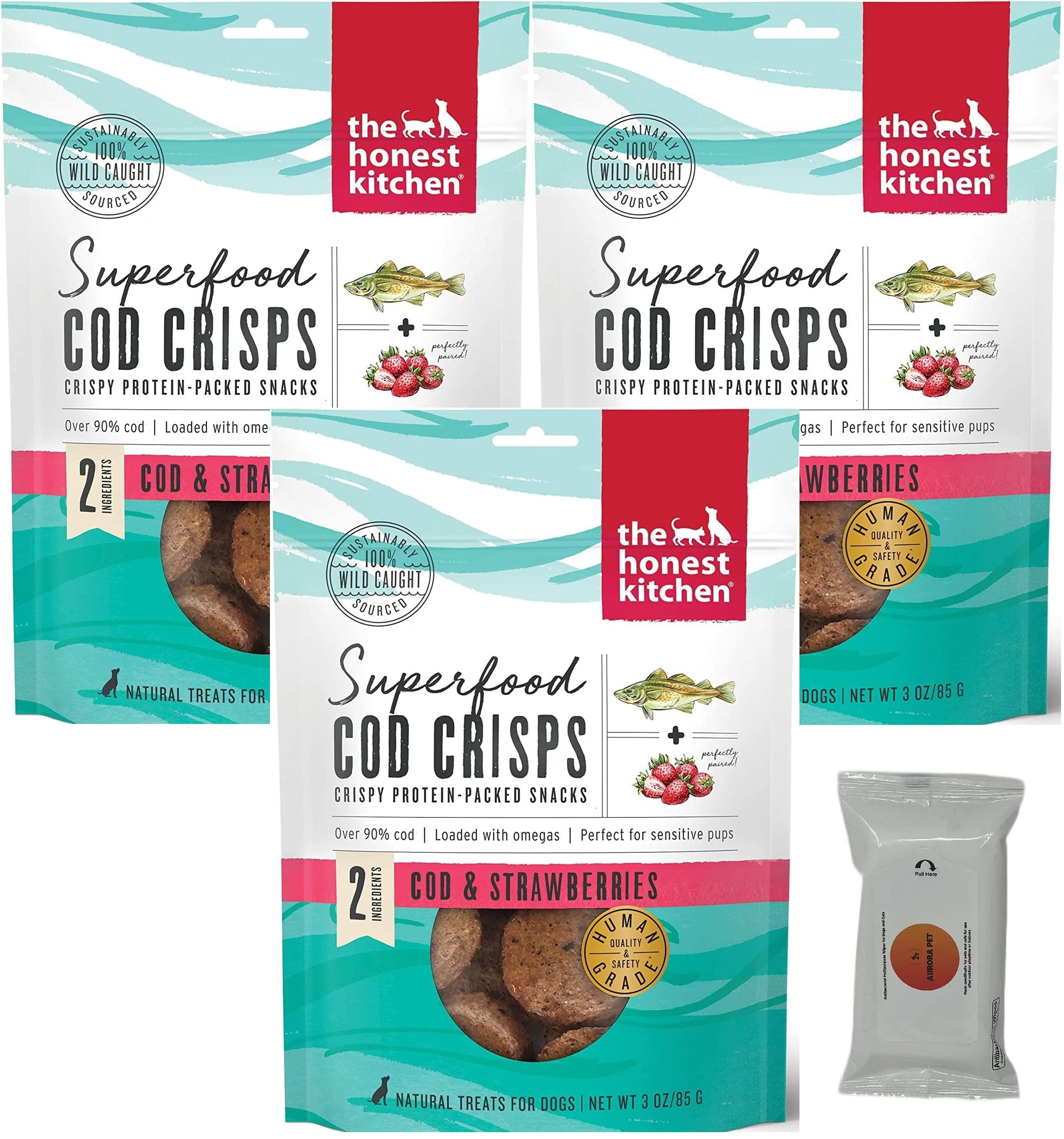 Aurora Pet Bundle Pack TSF6 (3) Superfood Cod Crisps Cod & Strawberry ...