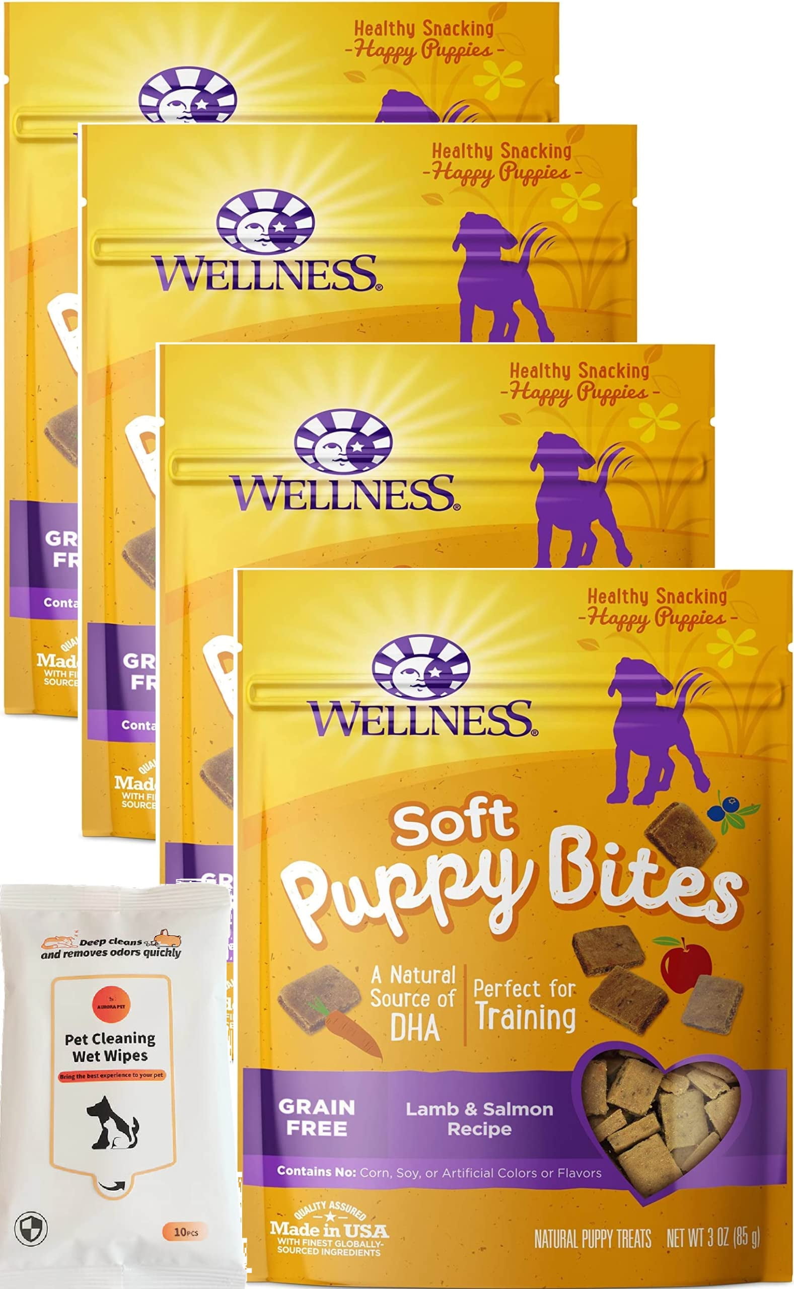 Aurora Pet Bundle Set MZF22 (4) Wellnes Soft Puppy Bites Lamb & Salmon ...