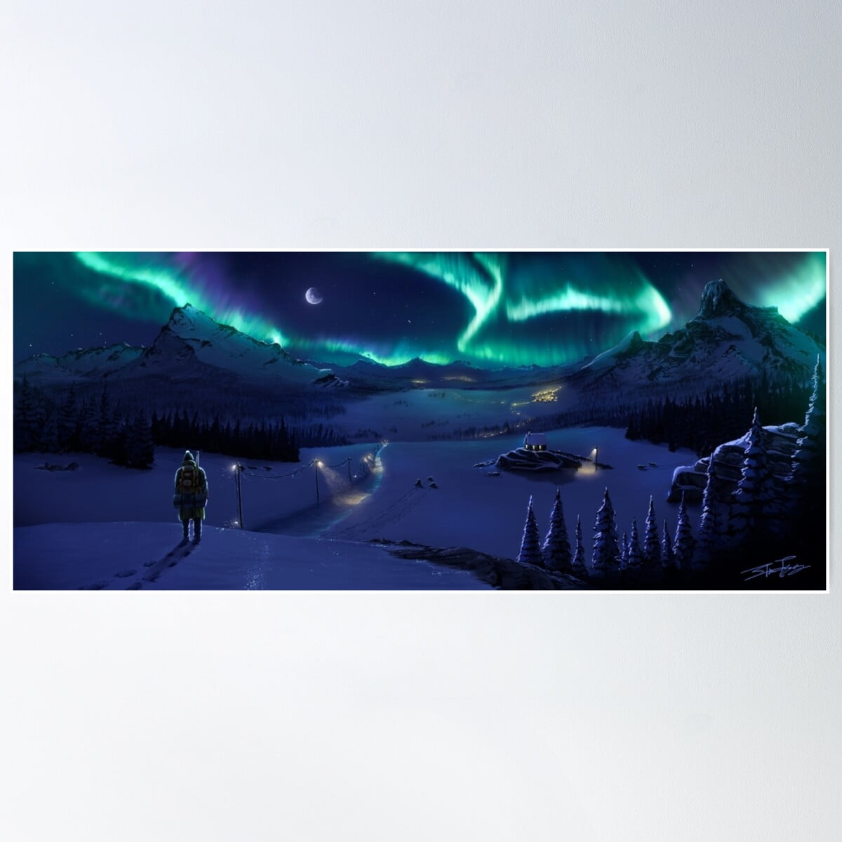 Aurora Poster Wall Art Modern Wall Decor For Living Room Bedroom Art ...